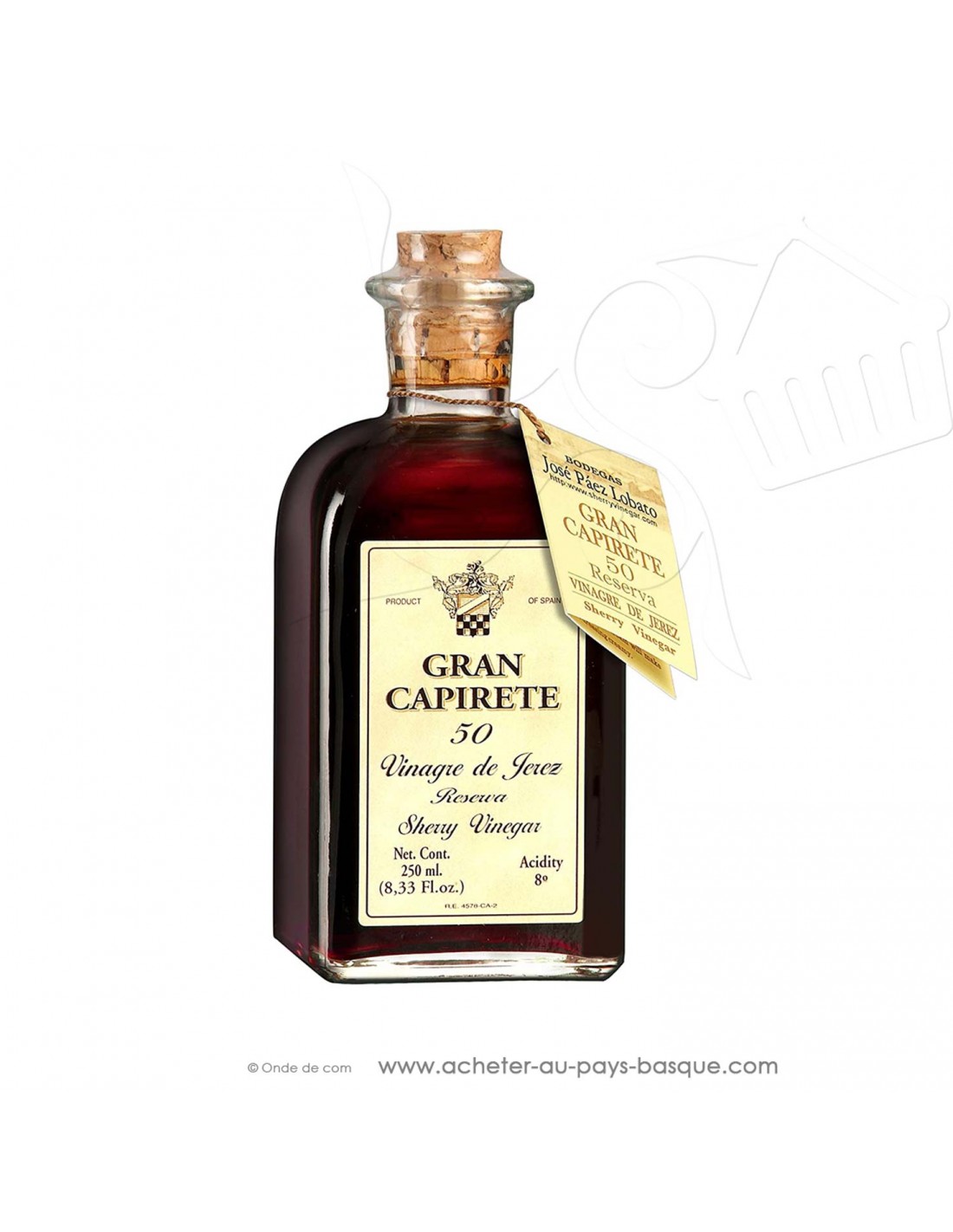 Vinaigre xeres Reserve 50 ans AOC 250 mL Gran Capirete Espagne
